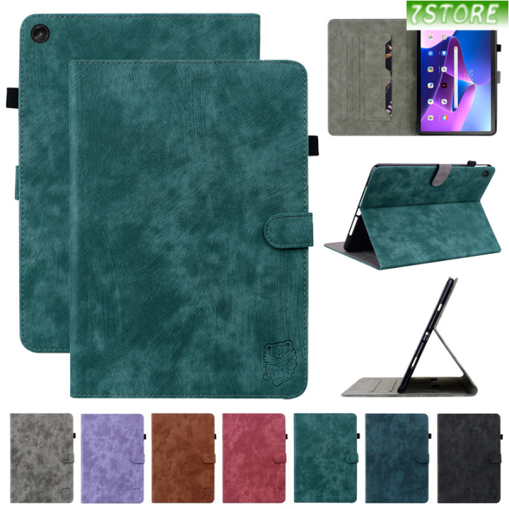 For Lenovo Tab M10 Plus 3rd Gen Case tb125fu tb128fu Cute Tiger Wallet Stand Tablet Coque For ...