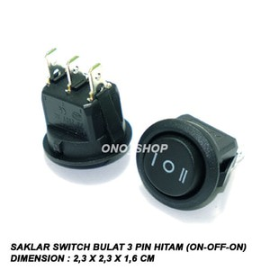 Saklar Switch Bulat 3 Pin Hitam (On-Off-On) | Lazada Indonesia
