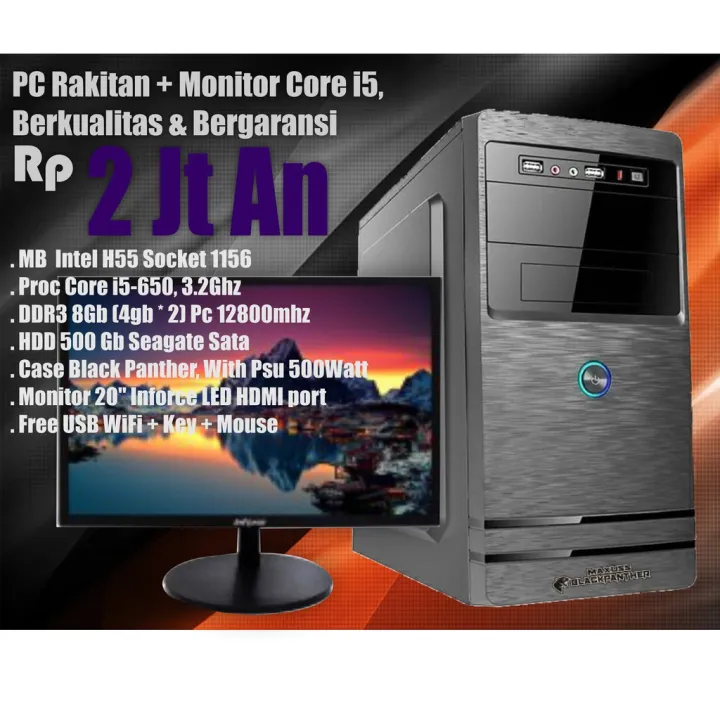 PC Rakitan Lengkap Intel Core i5 650/ /DDR 8GB/LED Monitor 19/Keyboard Mouse | Lazada Indonesia