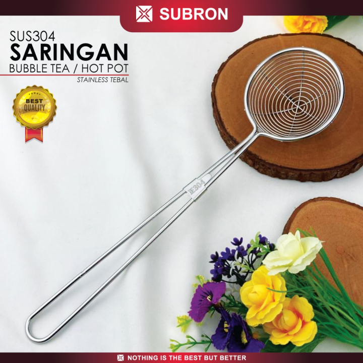 SUBRON SUS304 Saringan Bubble Tea Kecil Daging HotPot Shabu Stainless ...