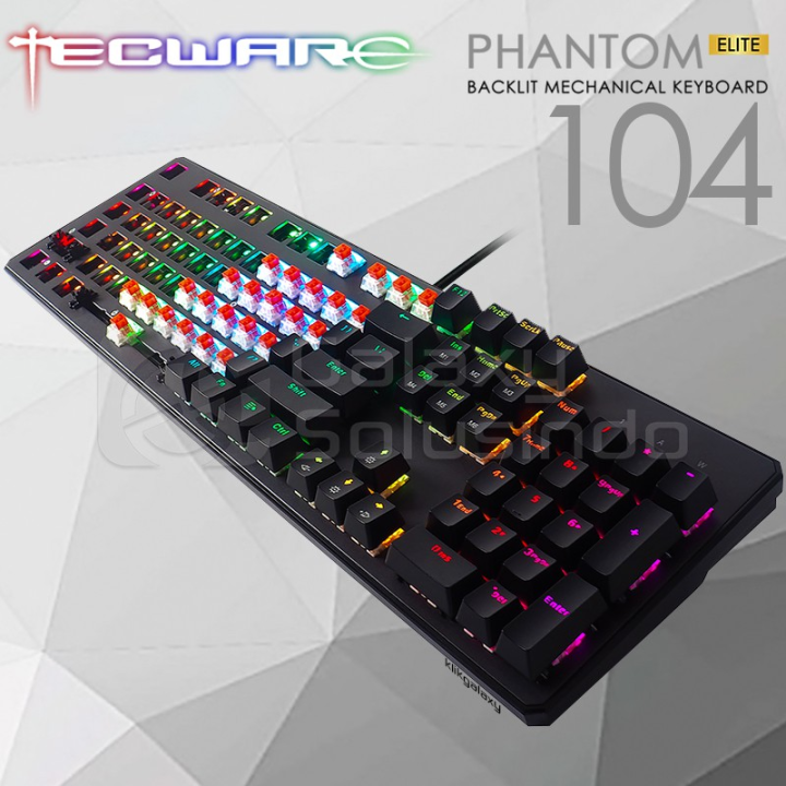 TECWARE PHANTOM ELITE 104 Backlit Mechanical Keyboard - Gateron Red ...