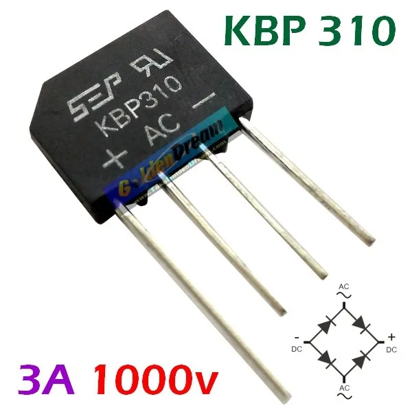 Dioda Jembatan KBP 310 3A 1000V Silicon Bridge Rectifier Taiwan SEP ...