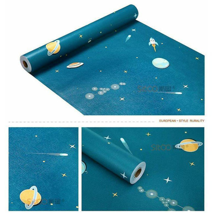WALLPAPER DINDING Ukuran 45 CM x 10 M Motif LUAR ANGKASA | Lazada Indonesia