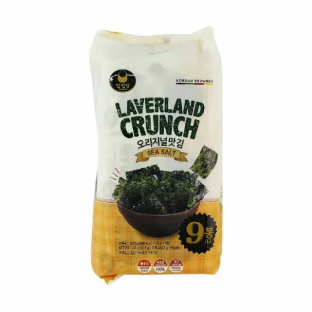 Laverland crunch seaweed by manjun / snack rumput laut rasa sea salt ...
