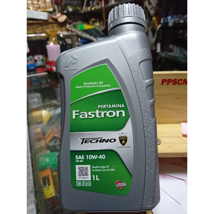 Pertamina FASTRON TECHNO SAE 10W 40 API SN Botol 1L oli mobil bensin ...