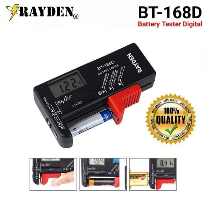 Battery Tester BT-168 Digital Alat Test Baterai AA AAA size C D 9 volt ...