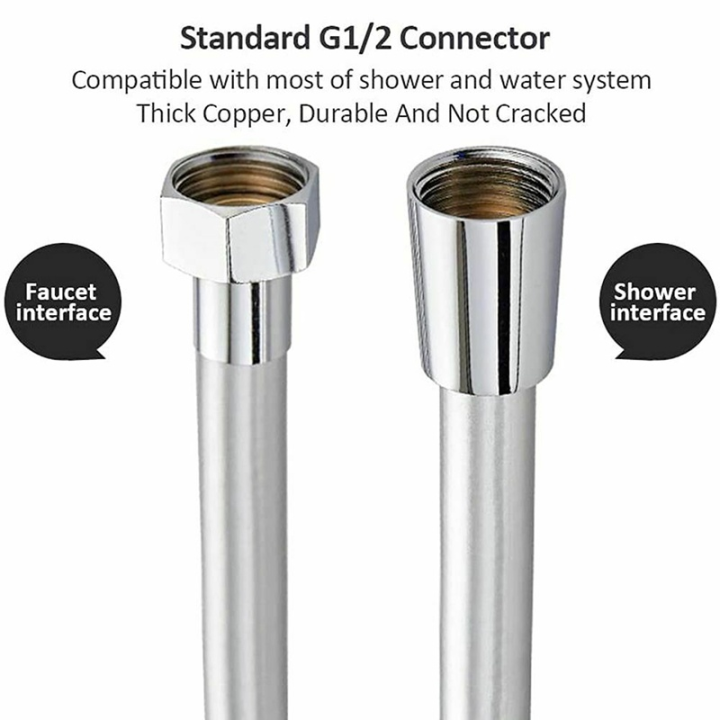 1m High Pressure PVC Handheld Shower Hose Fitting Anti Winding Shower ...