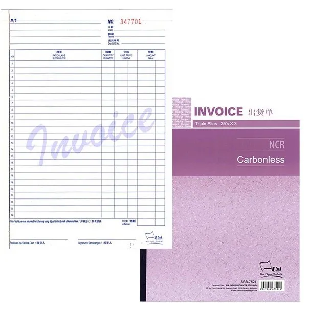 Uni NCR Invoice Book /Buku Invois 3ply (25set) 10x8 SBB-7521 | Lazada