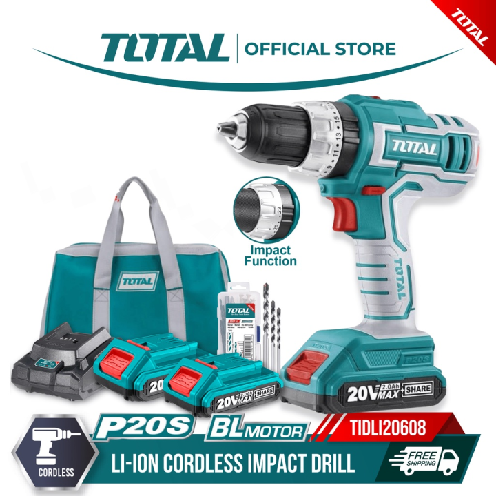 Total Li-ion 20V Brushless Impact Drill TIDLI20608 | Lazada