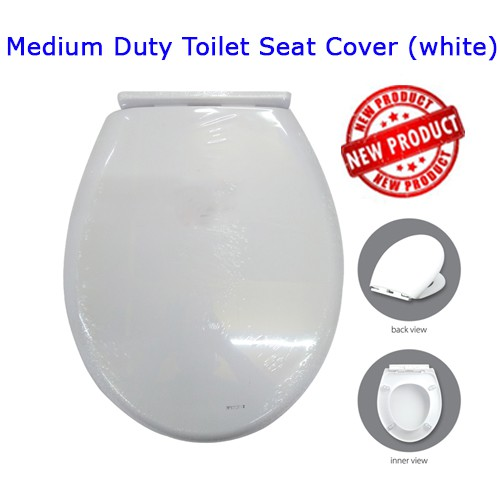 Medium Duty Plastic Toilet Bowl Seat & Cover with Screws White Colour Toilet Papan | Lazada