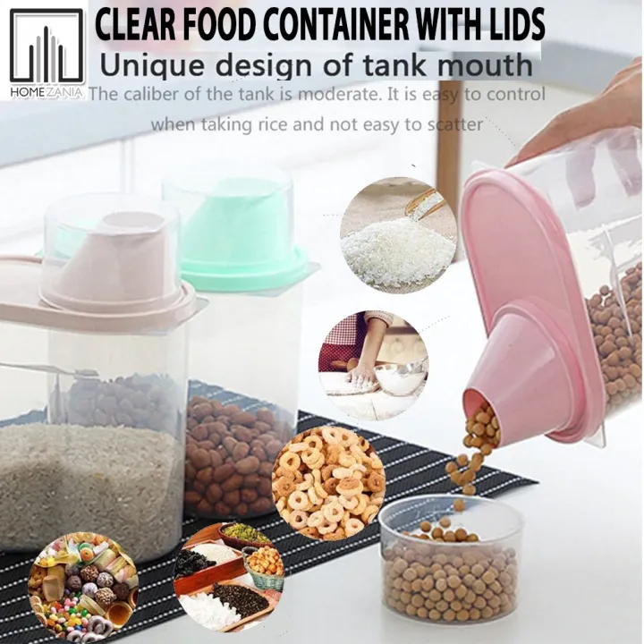 Rice Granules Storage Bin Cereal Containers Dispenser Food Storage With ...