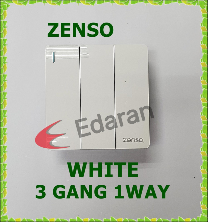 ZENSO G1031 GRANDE 16A 3 GANG 1 WAY SWITCH (GOLD & WHITE) | Lazada