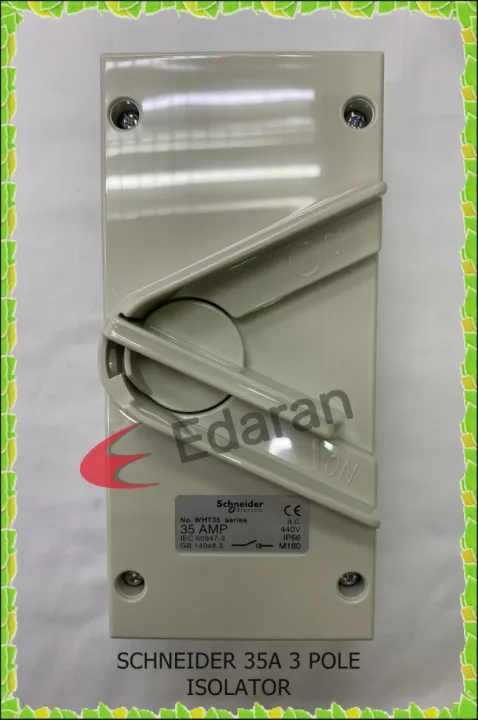 SCHNEIDER WHT35 GY 440V 3P 35A WEATHERPROOF ISOLATOR SWITCH - (IP66 ...
