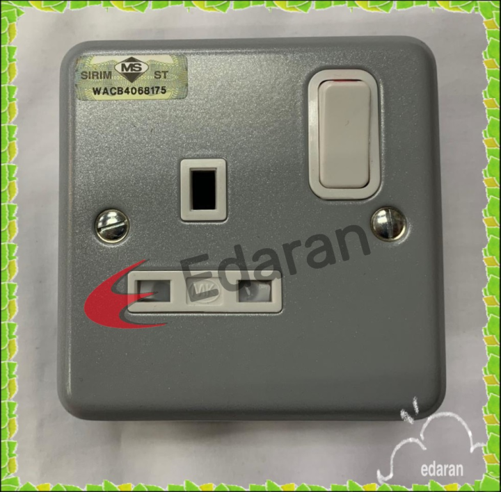 MK 1 Gang 13A METAL CLAD SHUTTERED SWITCHED SOCKET OUTLET | Lazada