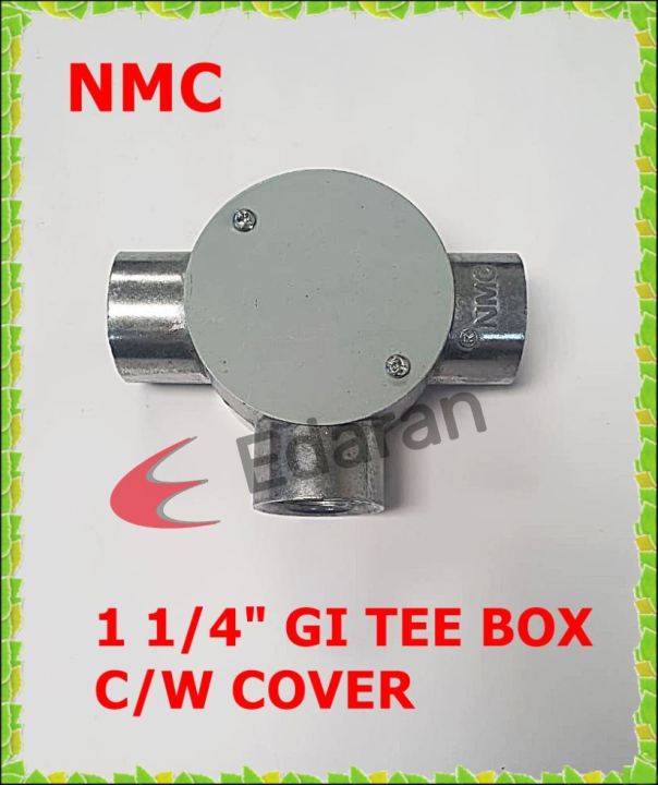 NMC 1 1/4" (32MM) GI CONDUIT FITTING BOX C/W COVER - (END BOX / THROUGH ...