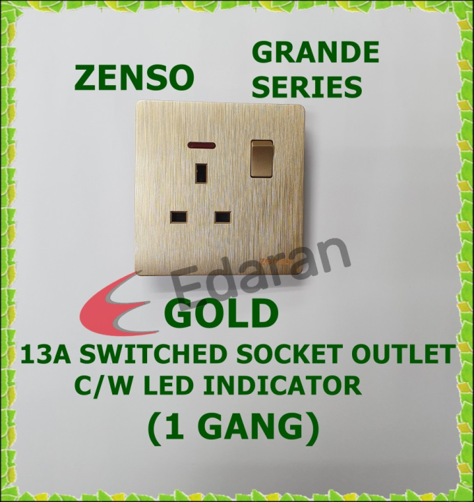 ZENSO G3013 GRANDE 13A 1 GANG SWITCHED SOCKET OUTLET C/W LED INDICATOR ...