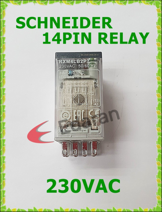 SCHNEIDER MY4N 14PIN RELAY - (24VDC , 230VAC & BASE) | Lazada