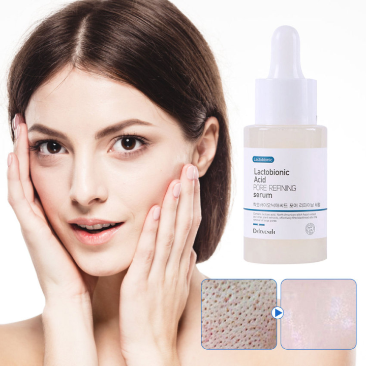 Lactobionic Acid Pore Shrink Face Serum Hyaluronic Acid Moisturizing ...