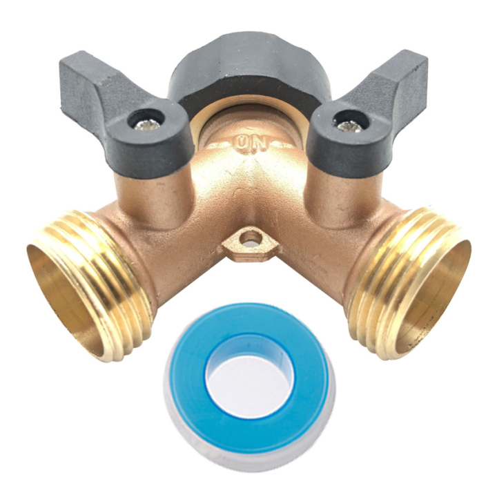 Heavy Duty Brass 2 Way Garden Tap Splitter Y Hose Splitter 3/4" Tap ...