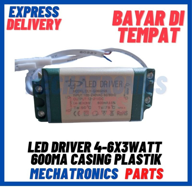 ELC[DSP-9412] LED DRIVER 4-6X3WATT 600mA CASING PLASTIK | Lazada Indonesia