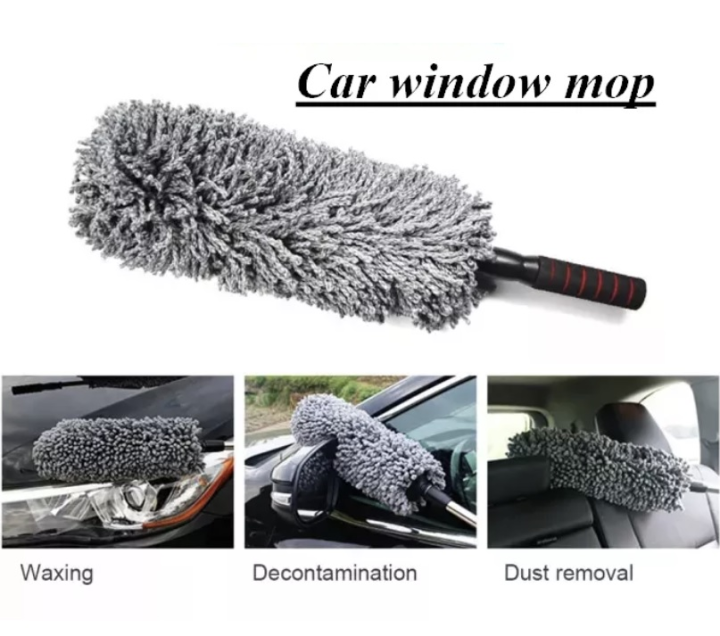 Micrifiber Car wash Mop head ,Detachable rotating Car duster Wash brush ...