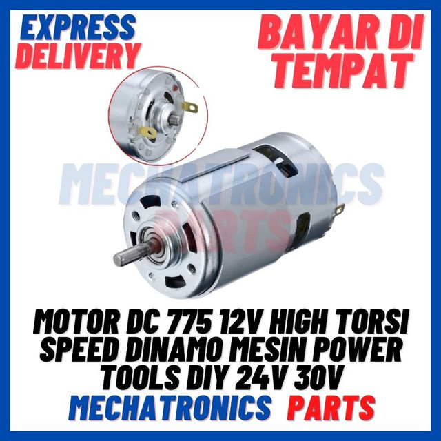 ELC[MTR-9027] MOTOR DC 775 12V HIGH TORSI SPEED DINAMO MESIN POWER TOOLS DIY 24V 30V | Lazada ...