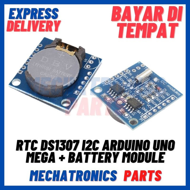 ELC[MDL-0001] RTC DS1307 REAL TIME CLOCK I2C ARDUINO UNO MEGA + BATTERY MODULE | Lazada Indonesia