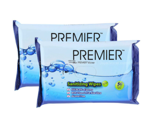 PREMIER SANITIZING WIPES 2x50's | Lazada