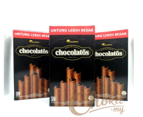 Garuda Food Chocolatos Wafer Roll Dark (20 pcs) | Lazada