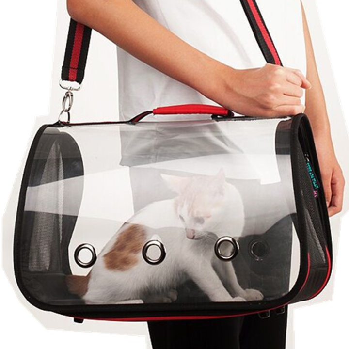 Premium! Japanese Full Transparent Carrier Pet Bag Beg Kucing Telus ...