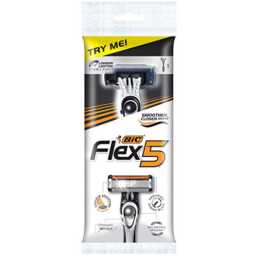 BIC Flex 5 Men's 5-Blade Titanium Disposable Shaving Razor Case of ...
