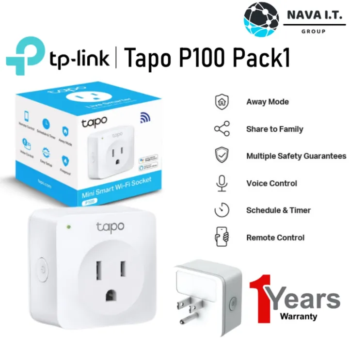 ⚡️กรุงเทพฯด่วน1ชั่วโมง⚡️ TP-Link Tapo P100 Pack1 New Mini Smart Wi-Fi ...