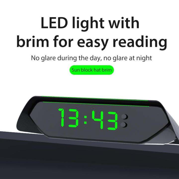 [f1b] Portable Solar Car Digital LCD Clock & Temperature Display Auto ...
