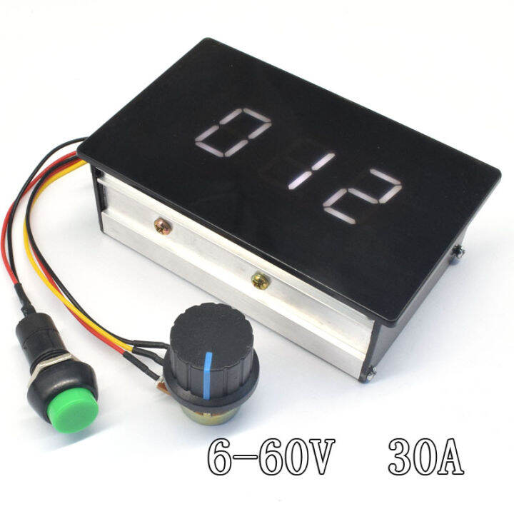 [xppw]DC 6-60V 20A DC Motor Speed Controller Regulator Digital Display 0~100% adjustable PWM 6V ...
