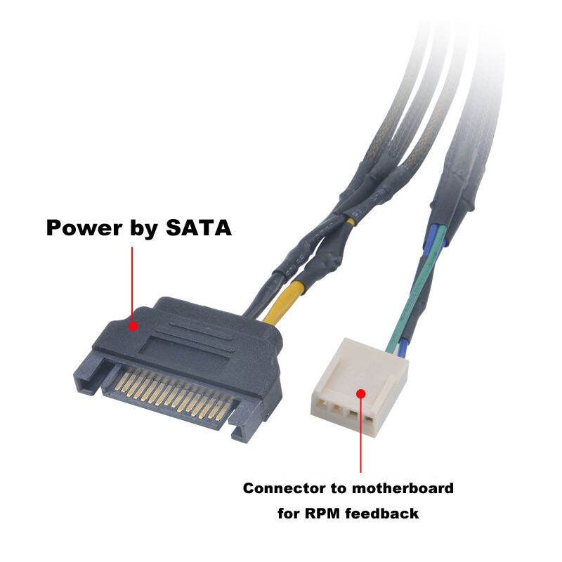 4Pin พัดลม PWM 4 PWM 3เมนบอร์ด Molex Power SATA 4 Extension Splitter ...