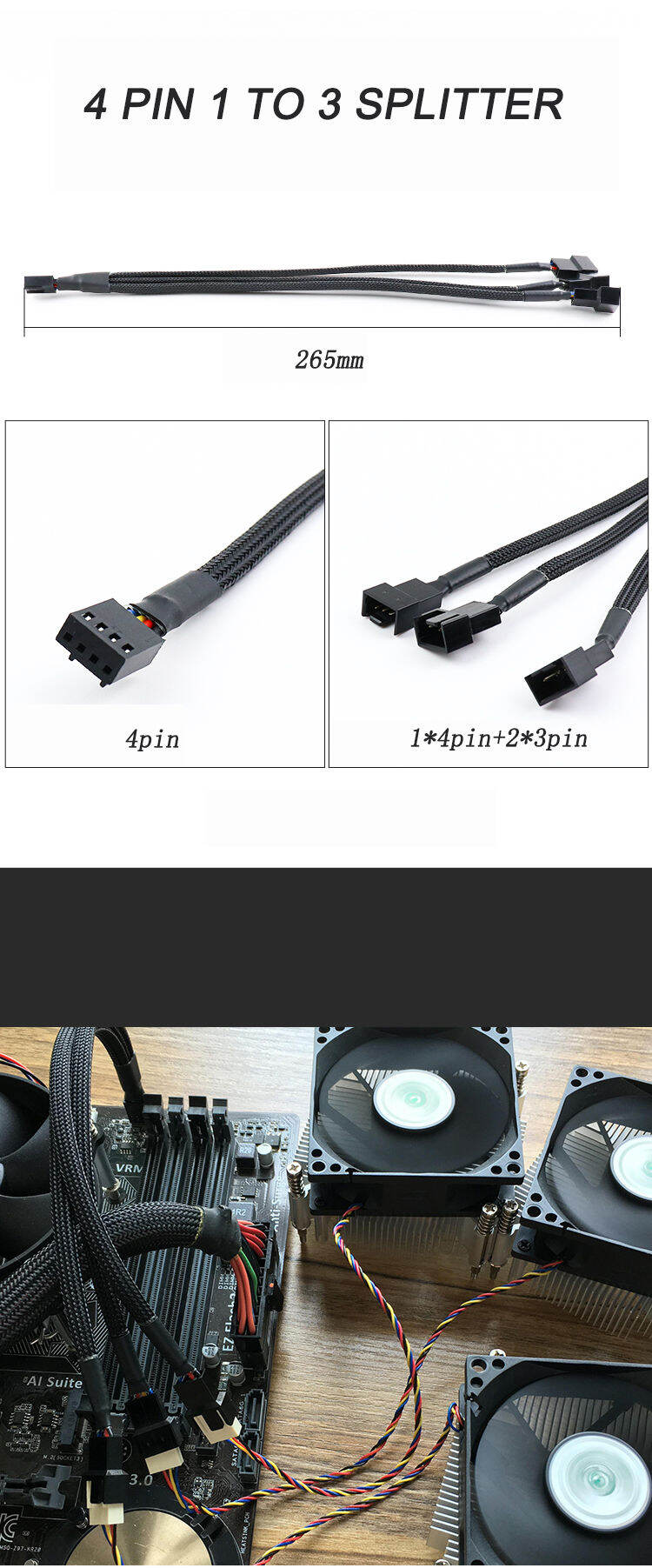 5-12V 3PIN 4PIN RGB LED Tape Connector Cable 1 to 1 2 3 4 5 PC ...