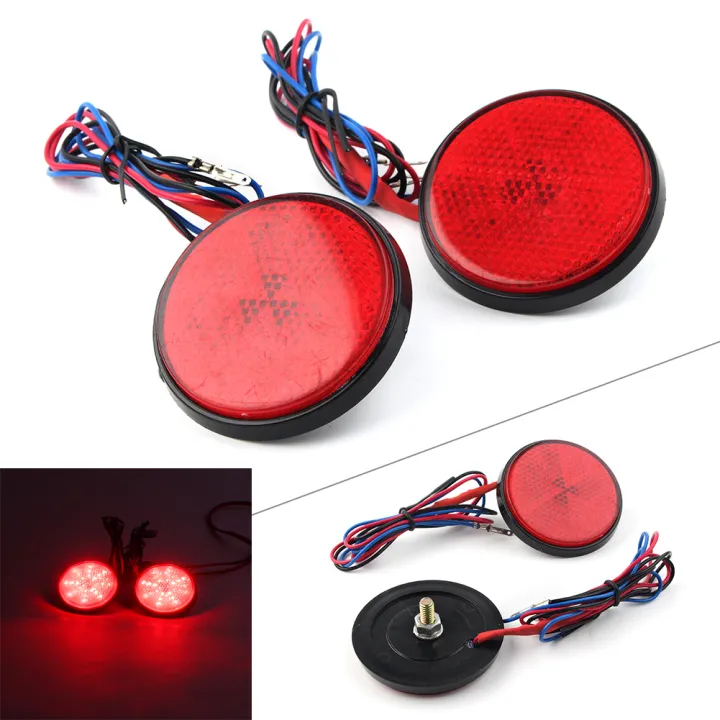 24 LED Universal rcycle Round Reflector Light Tail Brake Lamp Turn ...