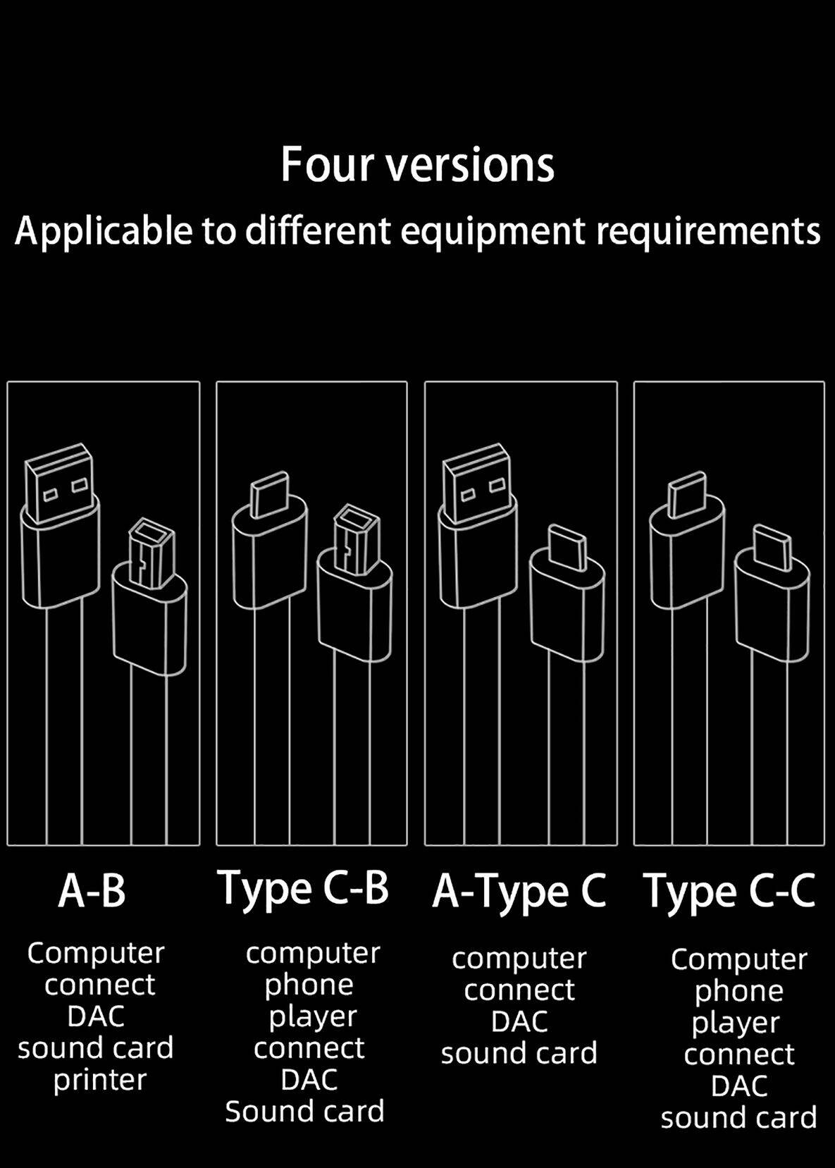 HIFI USB OTG Cable USB Type A to B USB Cable 6N OFC Type C to Type B ...