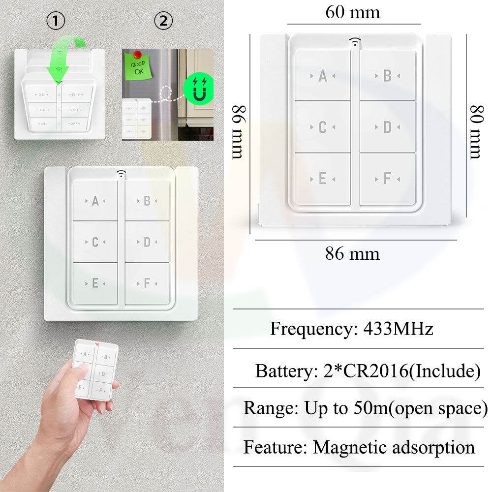 Tuya WiFi RF Smart Light Switch 433MHz 6 Gang Wireless Wall Panel ...