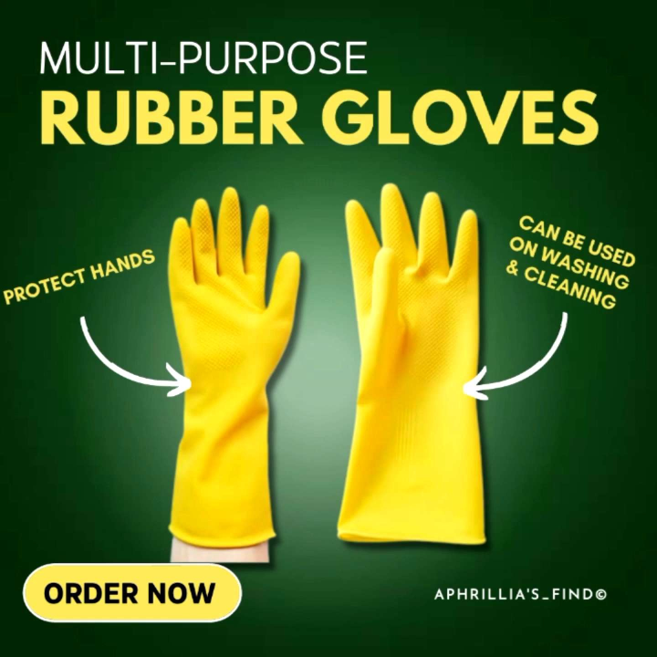 AFinds♥️ Long Size Rubber Latex Reusable Gloves for Multi-purpose ...