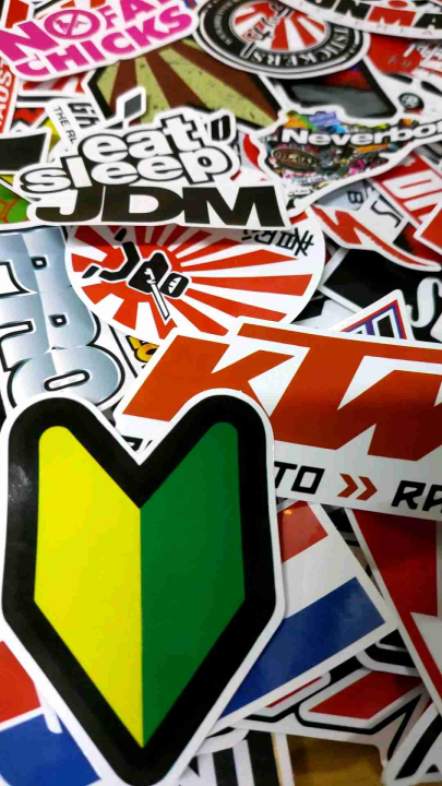 Real Sticker Bomb 100 pcs assorted selected branded logo stickers ...