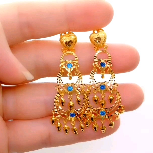 Subang Gantung Skru Design Indian Emas 916 Yon Hing | Lazada