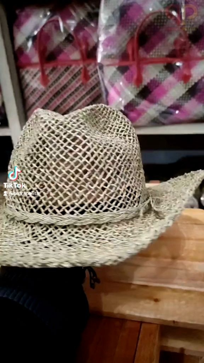 TOPI COWBOY ANYAMAN LILIT PANDAN TOPI JARING PANDAN TOPI PANTAI ...
