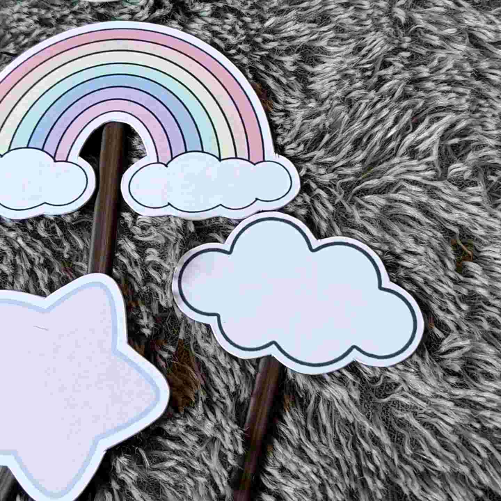 topper pelangi dan awan/cake topper pelangi/hiasan kue ulang tahun ...