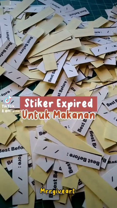 100 pcs STIKER EXPIRED KEMASAN MAKANAN SNACK KADALUARSA TANGGAL ...