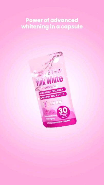 Honest Glow Pink White Glutathione + Collagen Capsule 30caps | Lazada PH