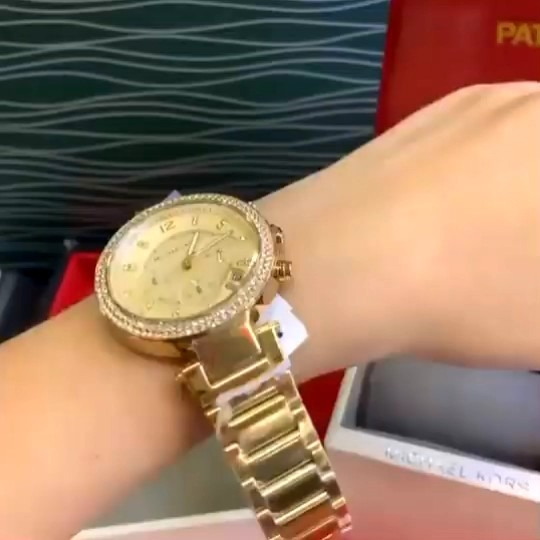 นาฬิกาข้อมือผู้หญิง Michael Kors Women's #MK5354 'Parker' Yellow Gold ...