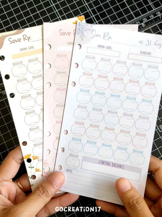 Kertas Tantangan Nabung Isi Binder 31 Days Saving Challenge A6 (6 Ring) | Lazada Indonesia
