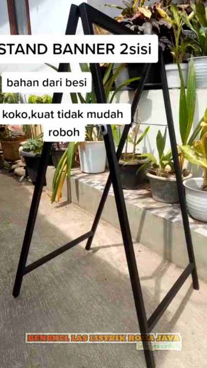 stand banner besi hollow / stand banner / banner 2 sisi / standing ...