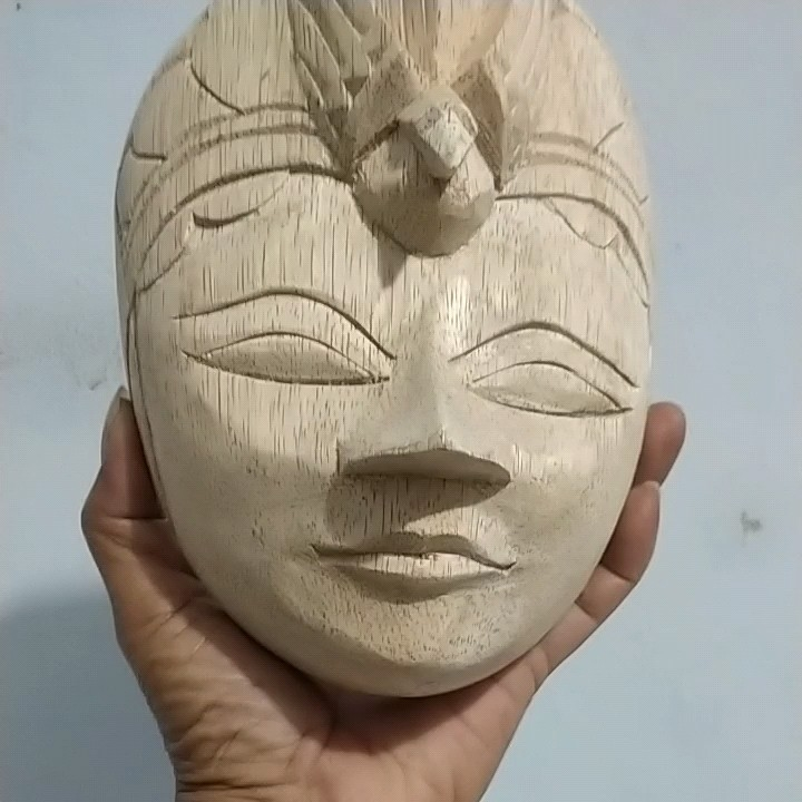 topeng kayu model merak setengah jadi ukuran 19 cm x 14 cm | Lazada ...